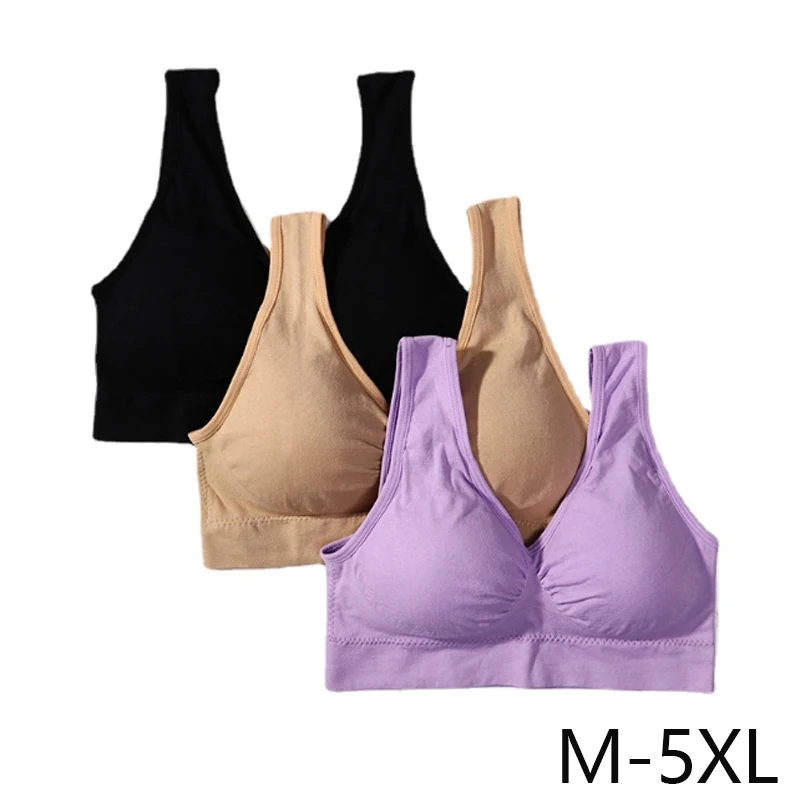 3PCS-lot-Seamless-Bra-With-Pads-Plus-Size-Bras-For-Women-Active-Bra ...