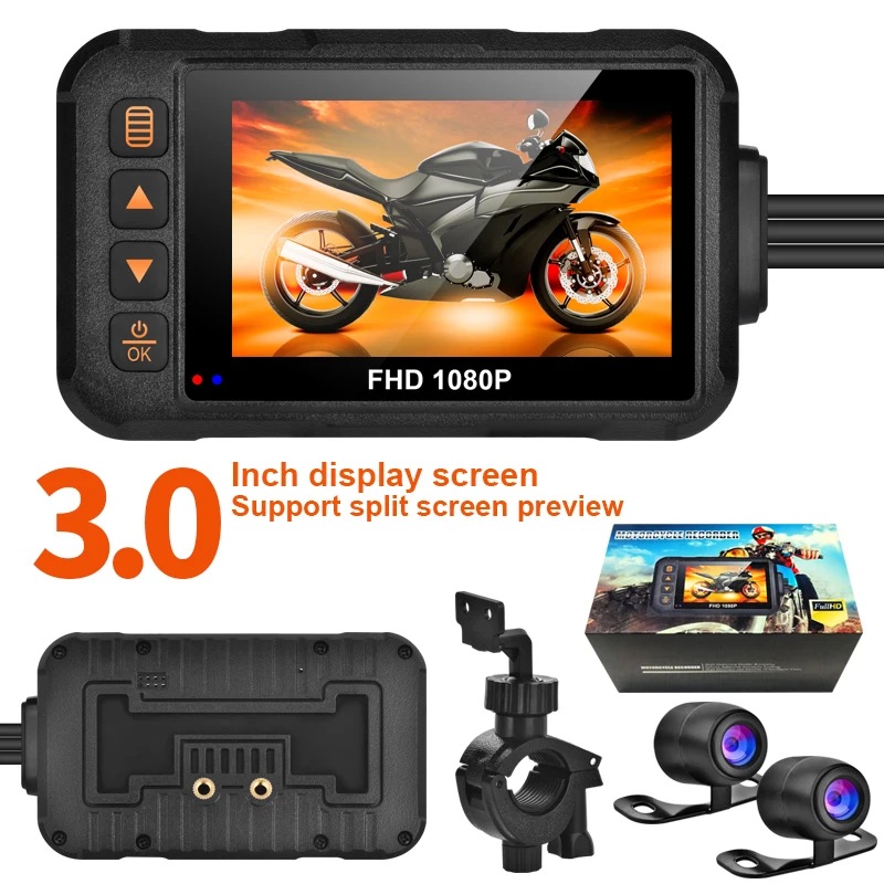 DVR-Motorcycle-Dashcam-3-Inch-1080P-Front-720P-Rear-Dual-Waterproof ...