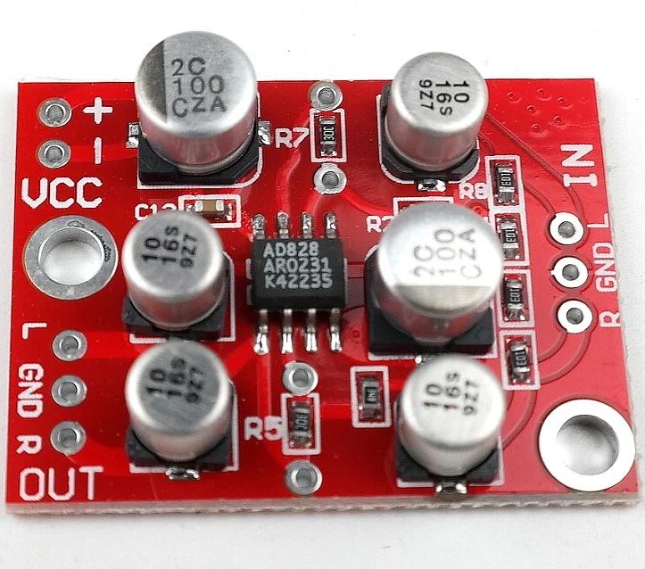 Dc 5v-15v 12v Ad828 Stereo Preamp Power Amplifier Board Preamplifier ...
