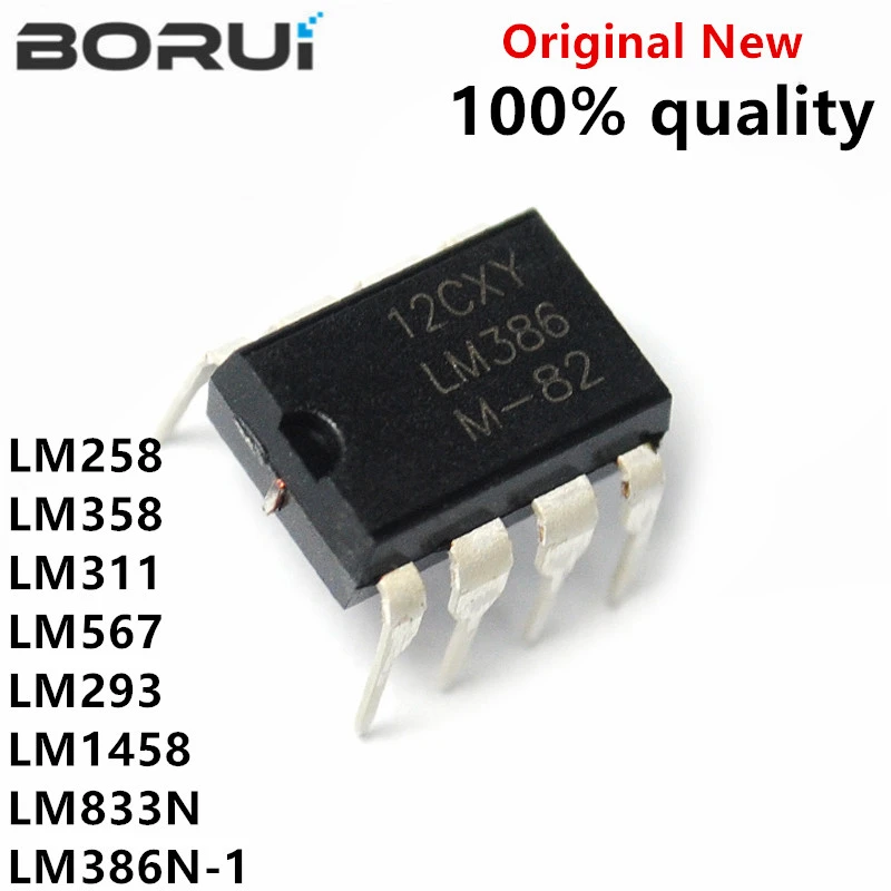 10pcs Lm386n Lm386 Dip8 Lm386n-1 Lm258p Lm258 Lm358n Lm358p Lm358 Lm311p Lm311 Lm567 Lm567cn ...