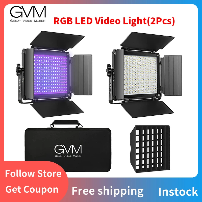 GVM-880RS-RGB-LED-Panel-Video-Light-Photography-Studio-Lighting-Kit ...