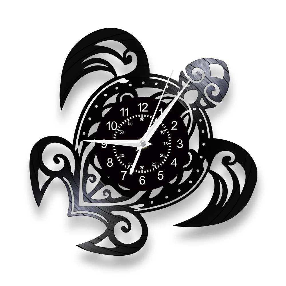 Sea-Turtle-Wall-Clock-Mechanical-Steampunk-Turtle-Vinyl-Record-Wall ...