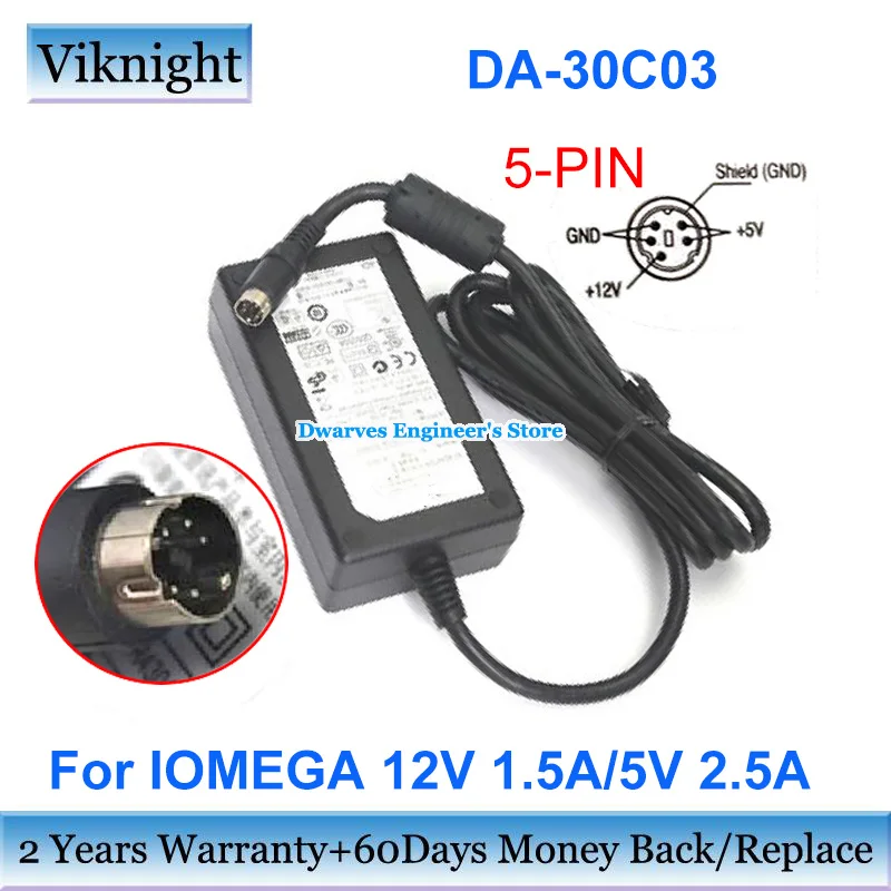 Genuine 5V 2.5A 12V 1.5A AC Adapter DA-30C03 DA-30C01 For Iomega ...