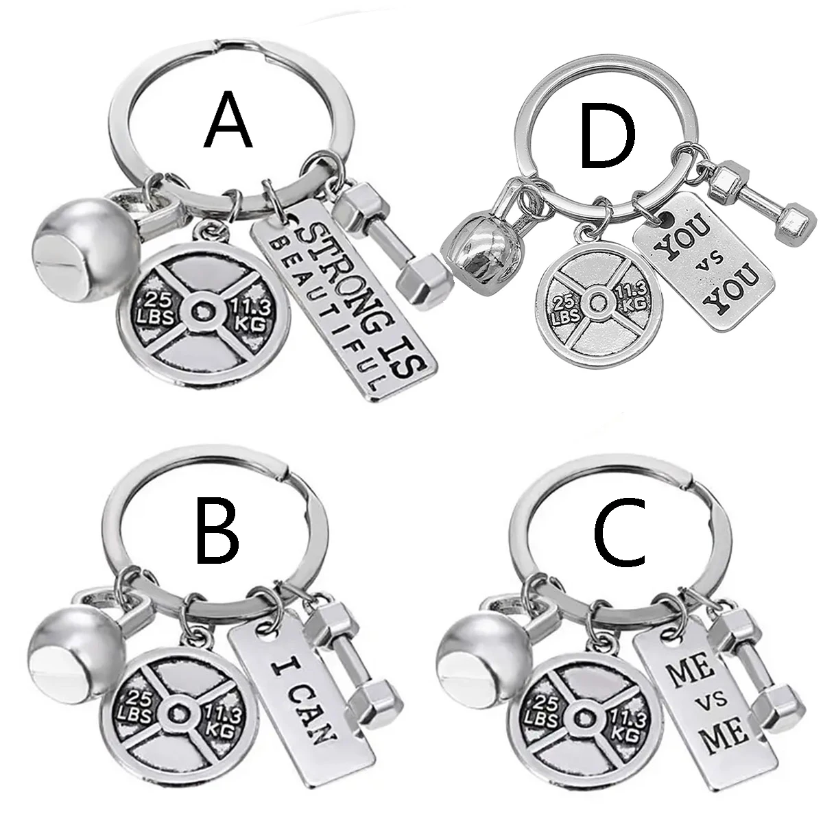 Strength Sports Barbell Dumbbell Charm Weight Fitness With Words Gym ...
