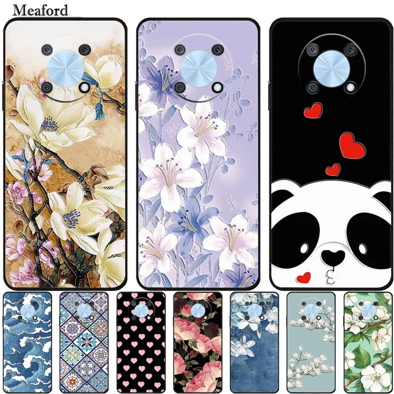 For Huawei Nova Y90 Case 3D Flower Emboss Soft Silicone Phone Back ...