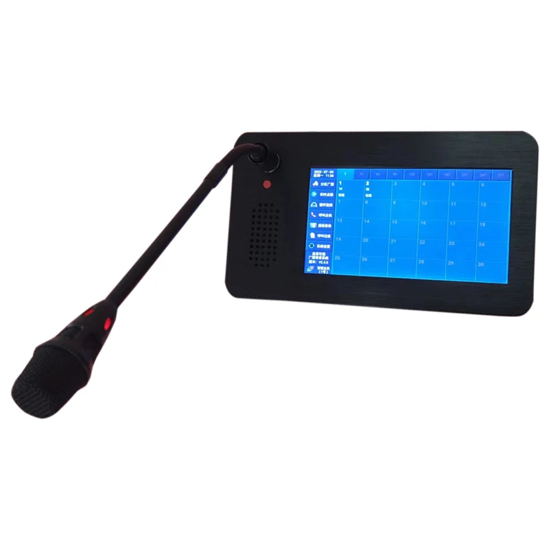 Multi-Zone IP Network PA System Speaker Paging Microphone with 7-Inch ...