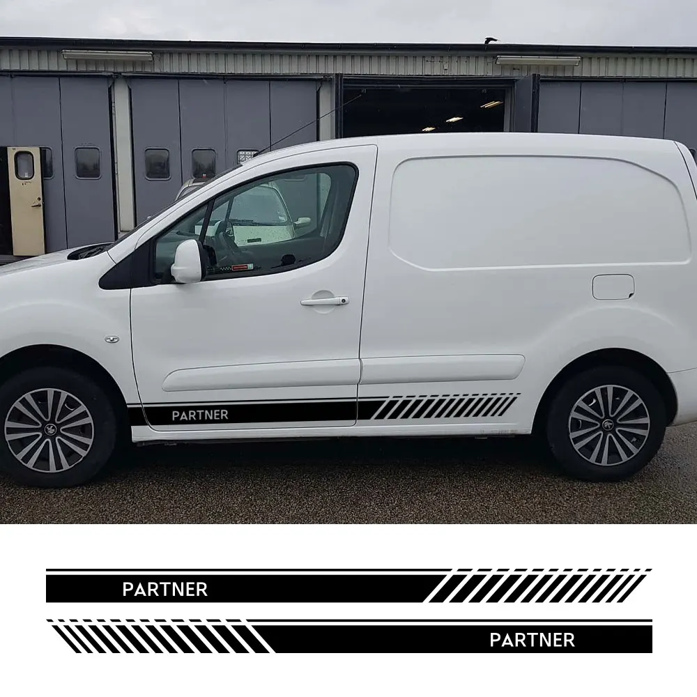 2pcs Car Door Side Stickers For Peugeot Partner Camper Cargo Van Parts ...