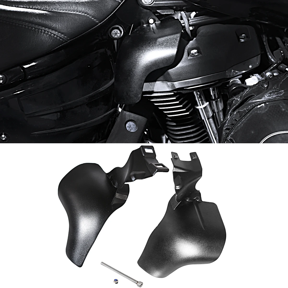 Motorcycle-Black-Mid-Frame-Air-Deflector-For-Harley-2018-2023-Softail ...