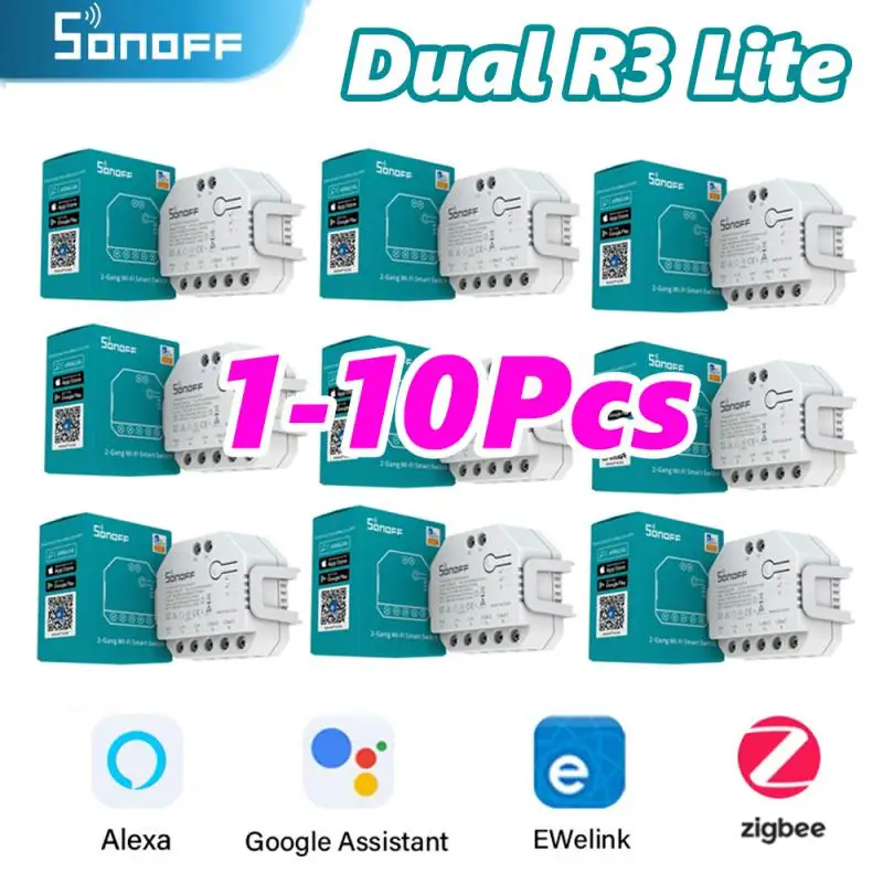 SONOFF-DUAL-R3-Dualr3-Lite-Smart-Wifi-Curtain-Switch-2-Gang-For ...