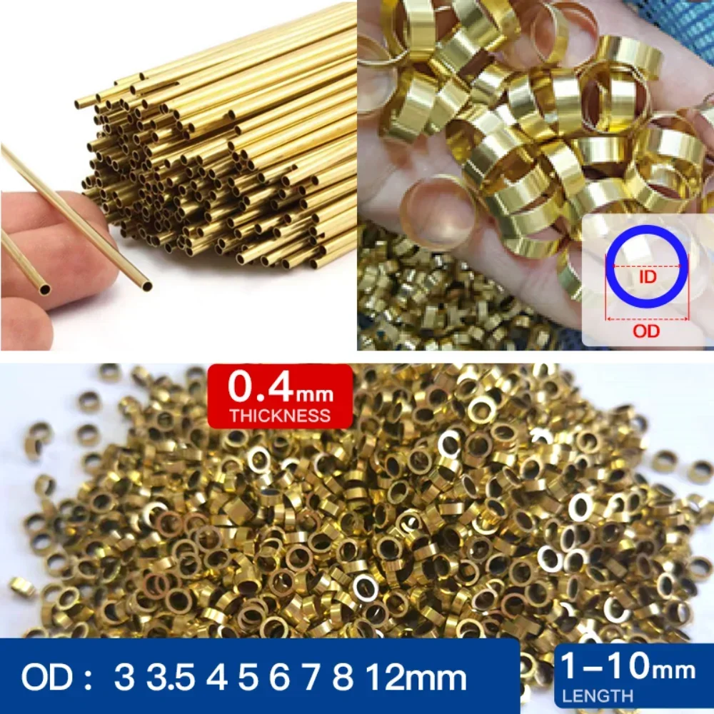 1000pcs Brass pipe 0.4mm wall thickness 3-12mm OD brass tube 1-10mm ...
