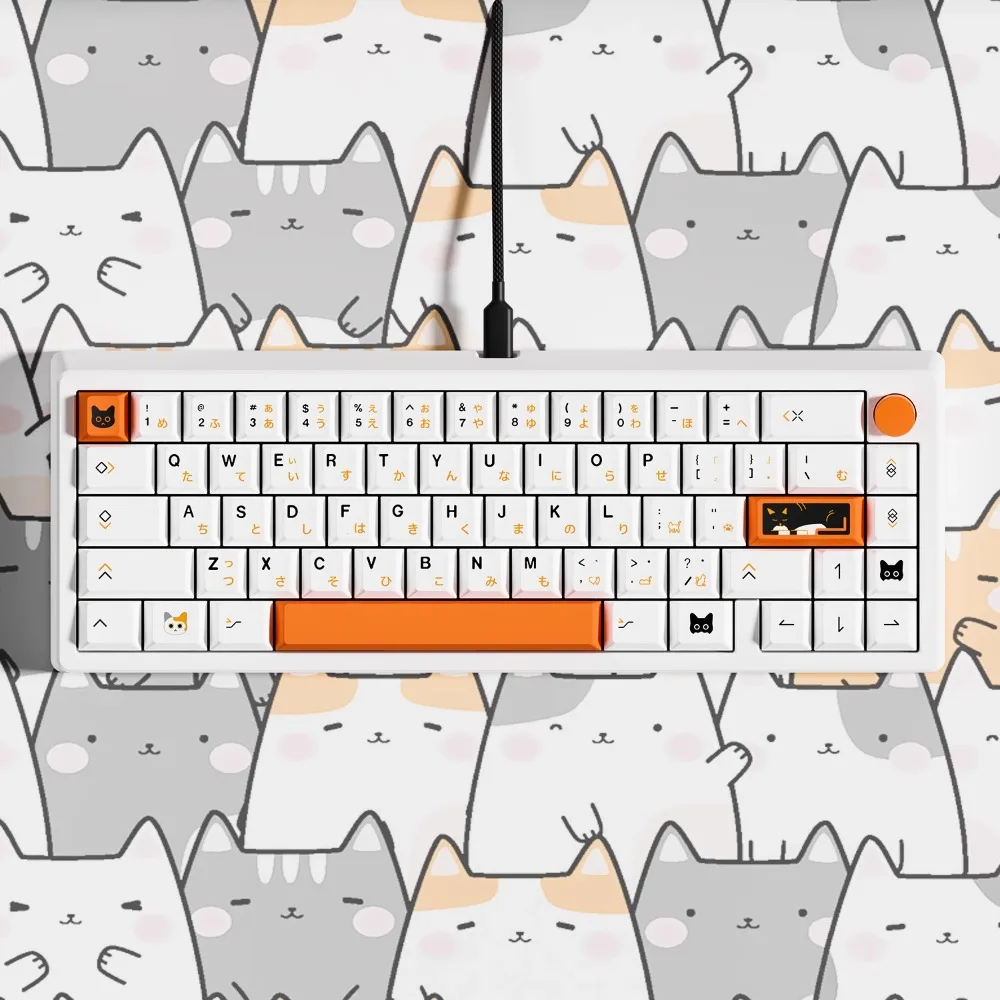 Calico-Cat-Theme-Keycap-Set-126key-PBT-Custom-Cute-MAC-Style-Keyboard ...