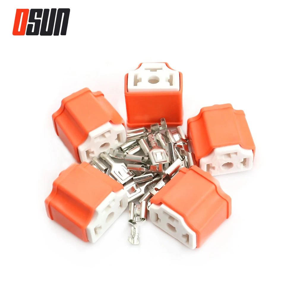 5pcs H4 9003 HB2 HID Connector Female Ceramic Plug Adapter Car Xenon ...