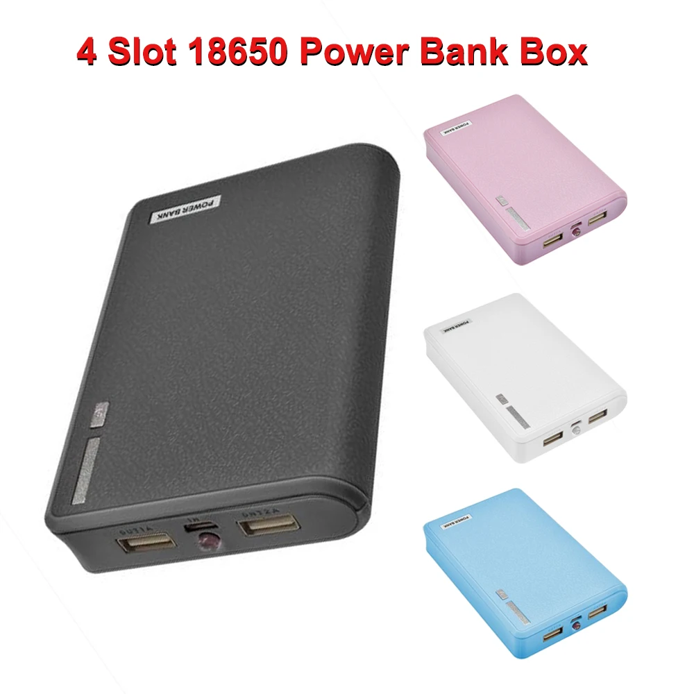 USB-4-18650-Power-Bank-Battery-Box-for-Mobile-Phone-Charger-DIY-Shell ...