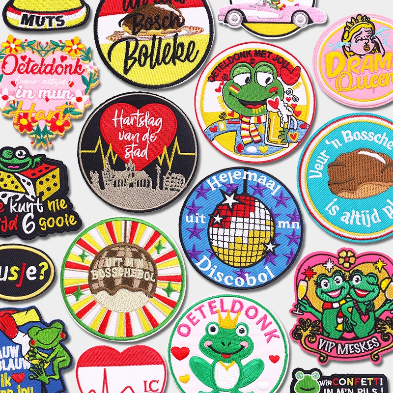 Netherland Oeteldonk Emblem Embroidery Patch Iron On Patches DIY Frog ...