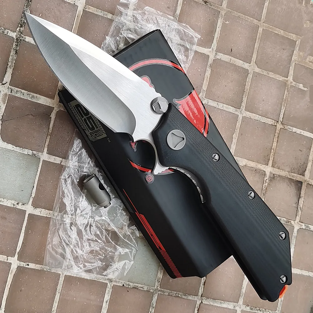 JUFULE MT335 New Folding D2 Blade G10 Handle Flipper Tactical Outdoor ...