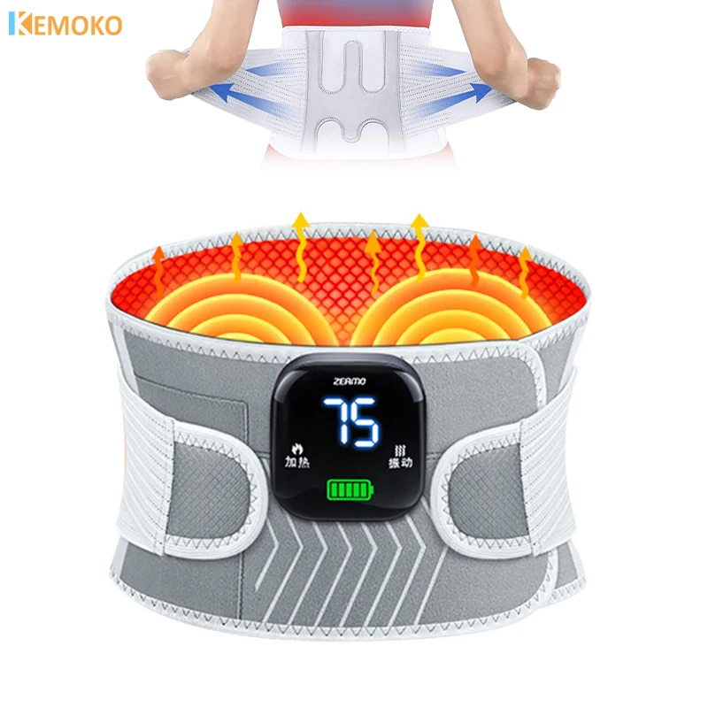 Electric-Heating-Waist-Vibration-Massage-Belt-Hot-Compress-Lumbar-Brace ...