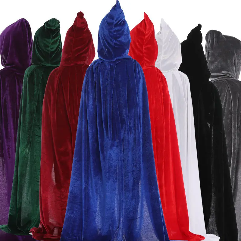 Cloak-Hooded-Medieval-Costume-Witch-Wizard-Cloak-Children-Adult-Dense ...