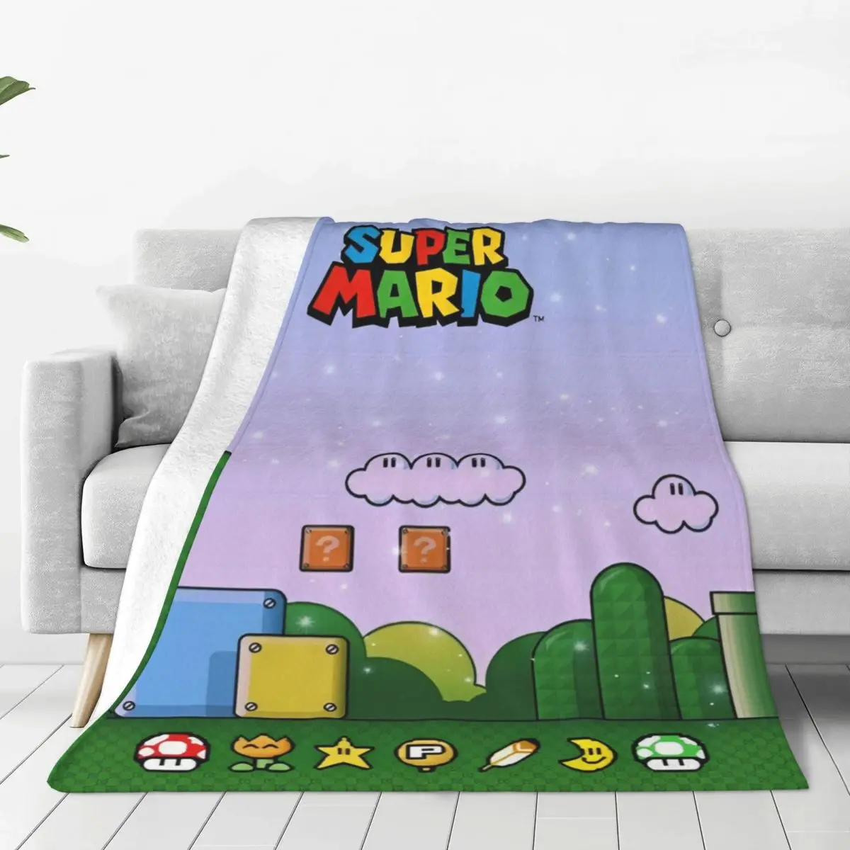 Super-Mario-Bros-Cartoon-Game-Blanket-Fleece-Anime-Action-Ultra-Soft ...