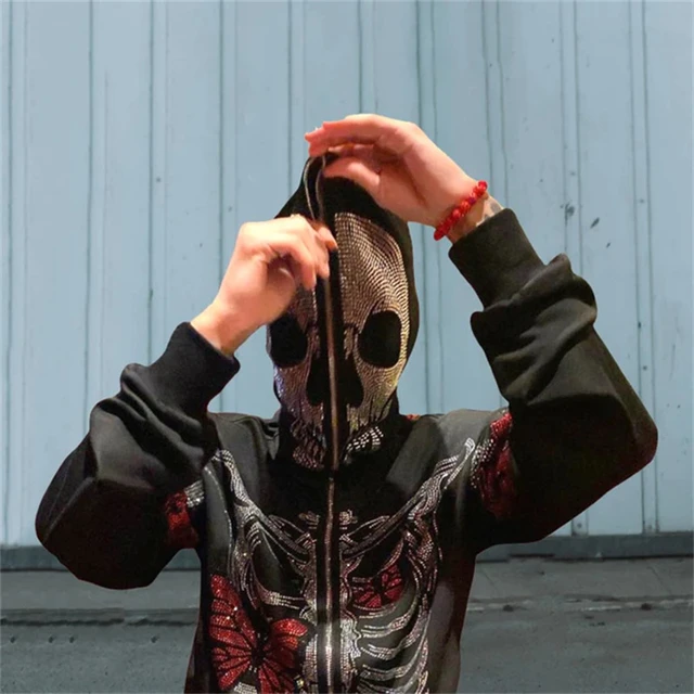Mask Face Full Zip Hoodie
