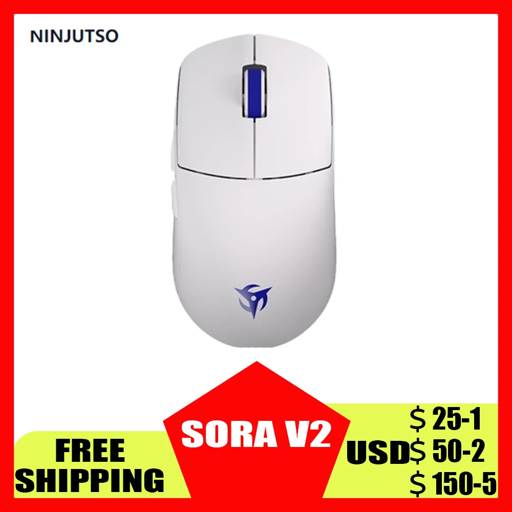 Ninjutso-Sora-V2-Dual-Mode-Paw3395-Mouse-Wireless-Lightweight-8k-Return ...