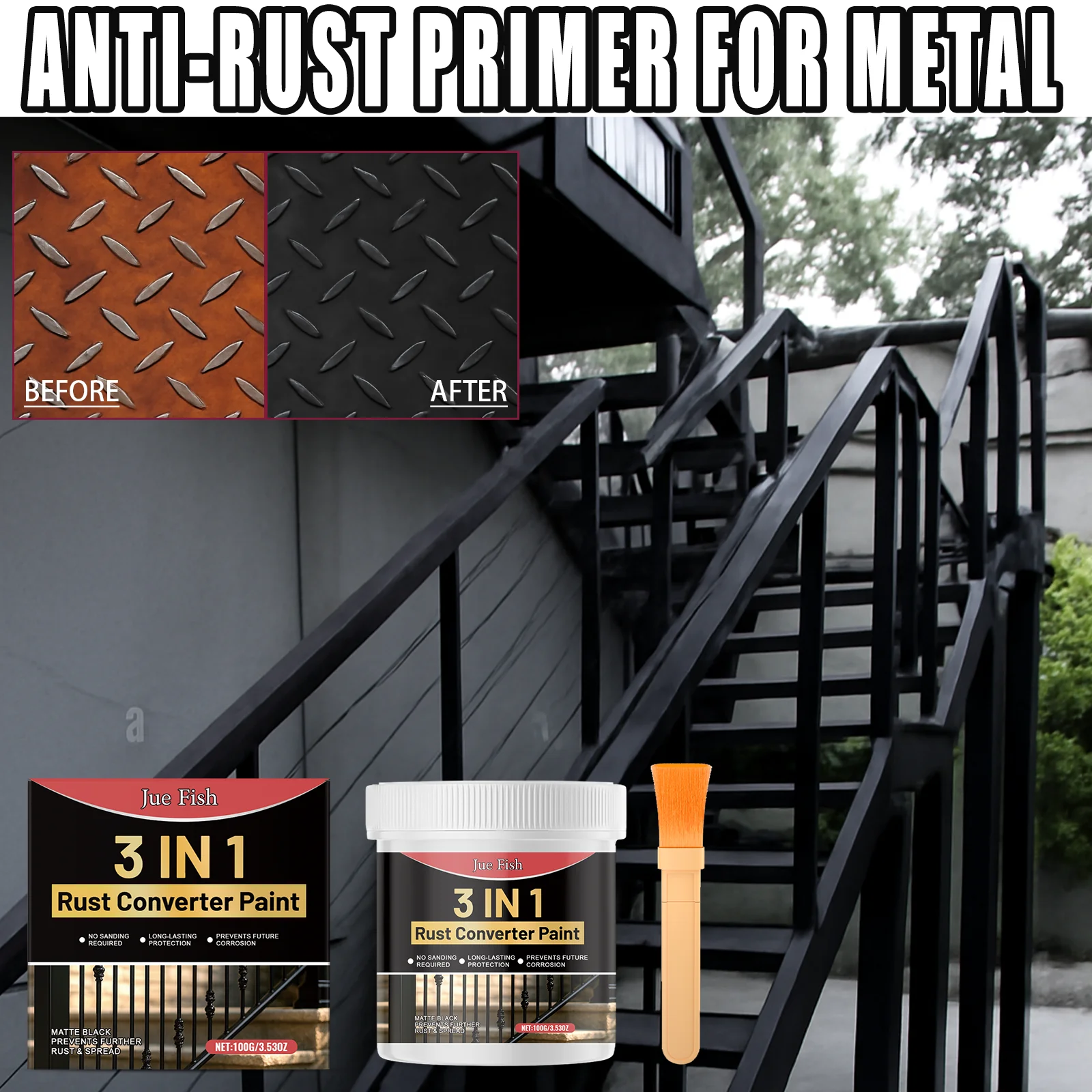 Anti-Rust Primer Black Water-Based Metal Wheel Primer Waterproof Deep ...