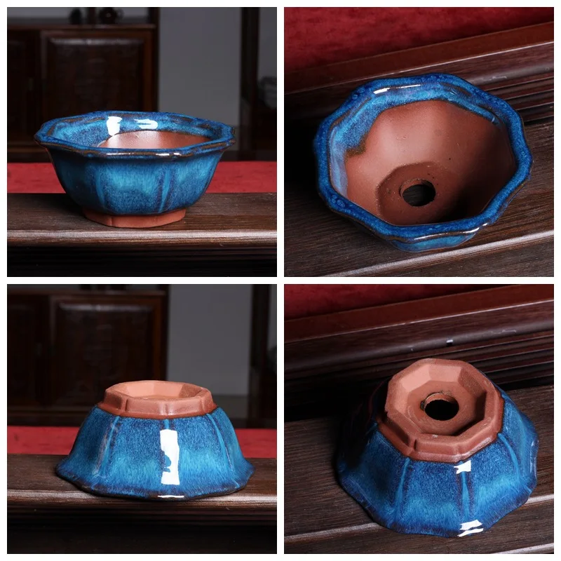 Chinese Style Bonsai Flowerpot Ceramic Craft Plant Pot Planter Home ...