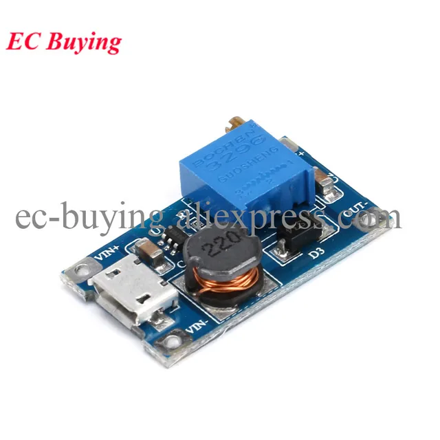 5/1pcs DC-DC Adjustable Boost Module 2A Boost Plate Step Up Power ...