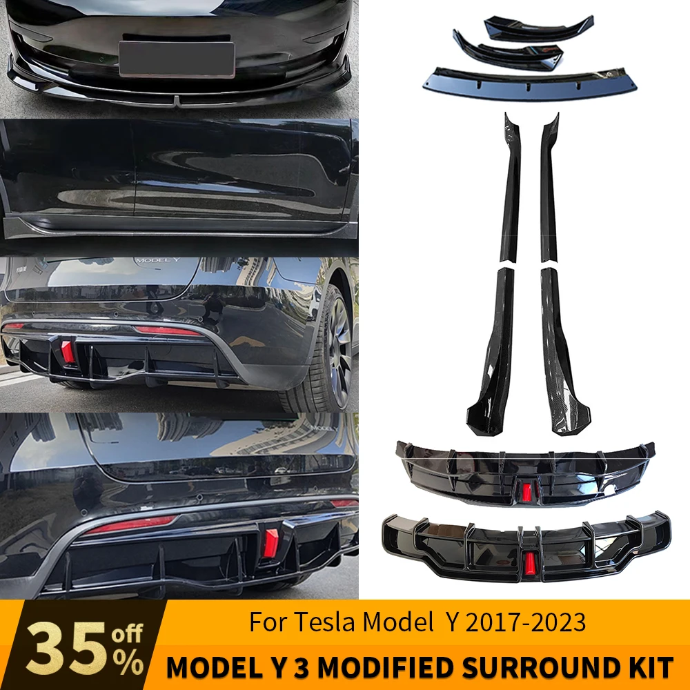 Tesla-Modified-Surround-Kit-Glossy-Carbon-Fiber-Fast-Rear-Bumper-Lip ...