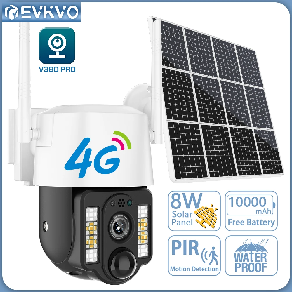 Evkvo 5Mp 4G Sim -Kártya Ptz Ip Kamera Cctv Pir Mozgás Észlelése 10W ...