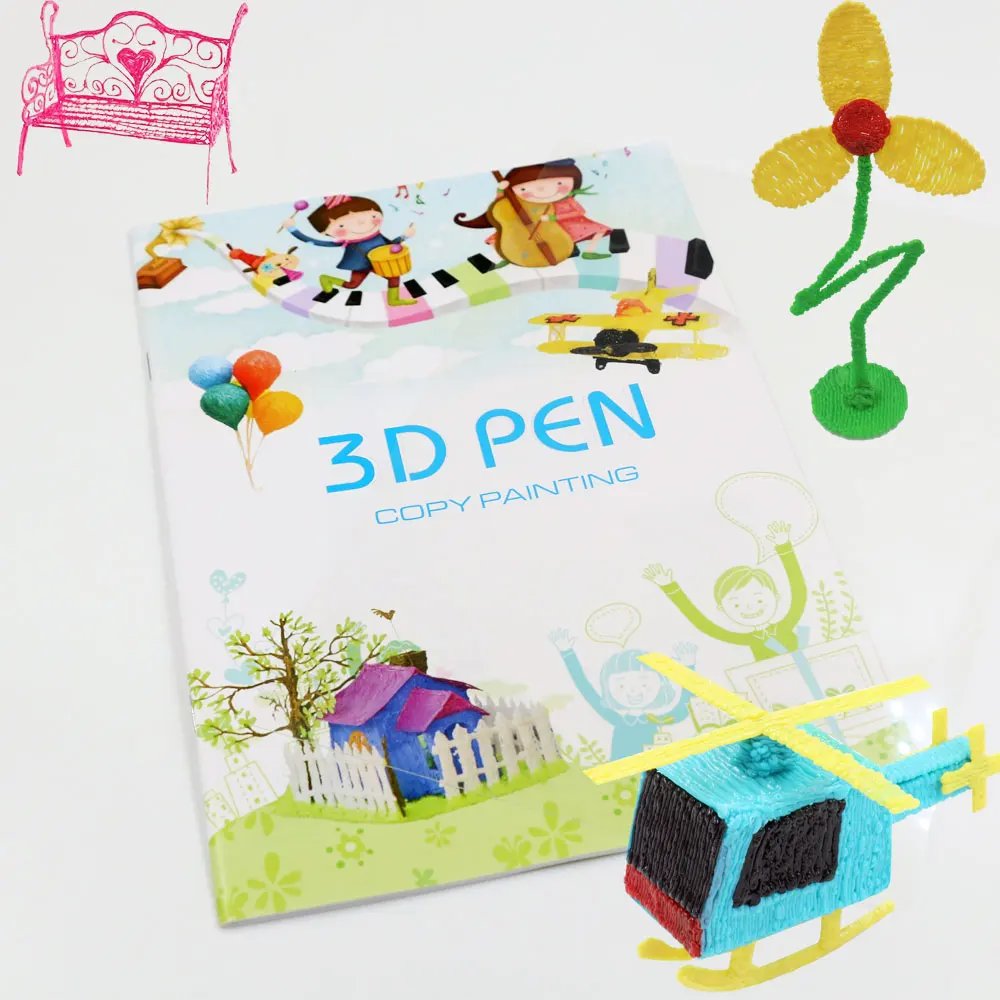 3D Drawing Book for 3D Children's Printing Pens,Reusable with 22/40 ...