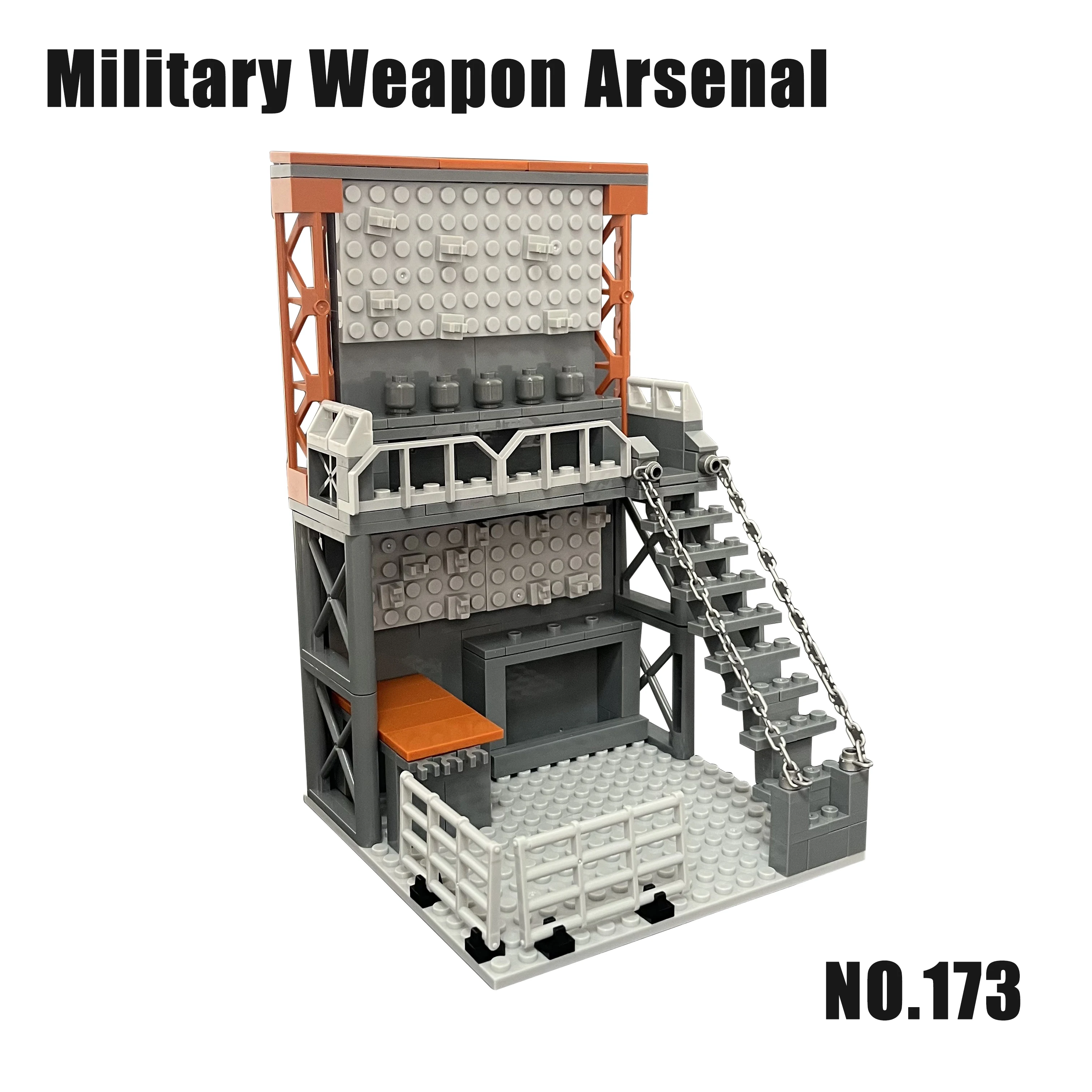WW2 Military Arsenal Arms Display MOC Brick Model DIY Scene Collection ...