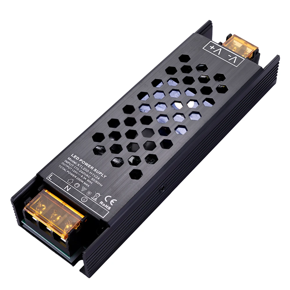 250W Indoor Slim Strip Light LED Driver 24v AC DC CCTV Camera Switching ...