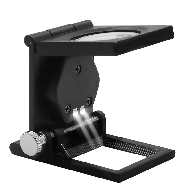 10X-Metal-Foldable-Optical-Magnifying-Glass-with-Led-Lights-Desktop ...