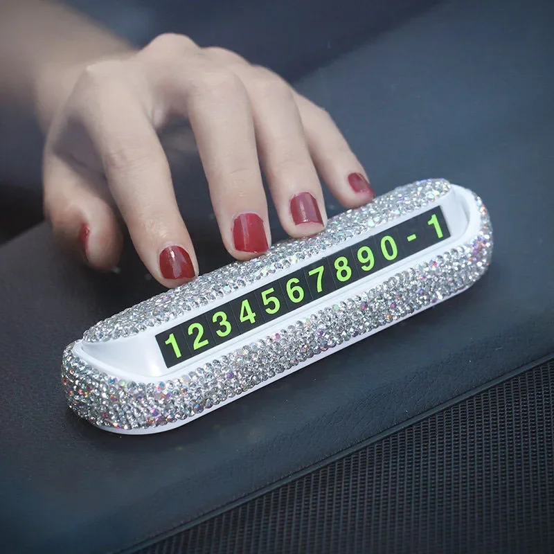 Bling-Car-Temporary-Parking-Card-Auto-Phone-Number-Card-Plate-Privacy ...