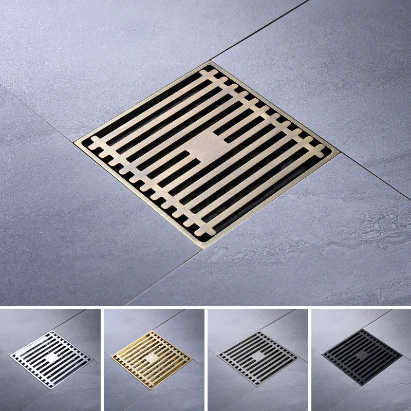 Bathroom Floor Drains Chrome Brass Deodorant Square Floor Drain 100 ...