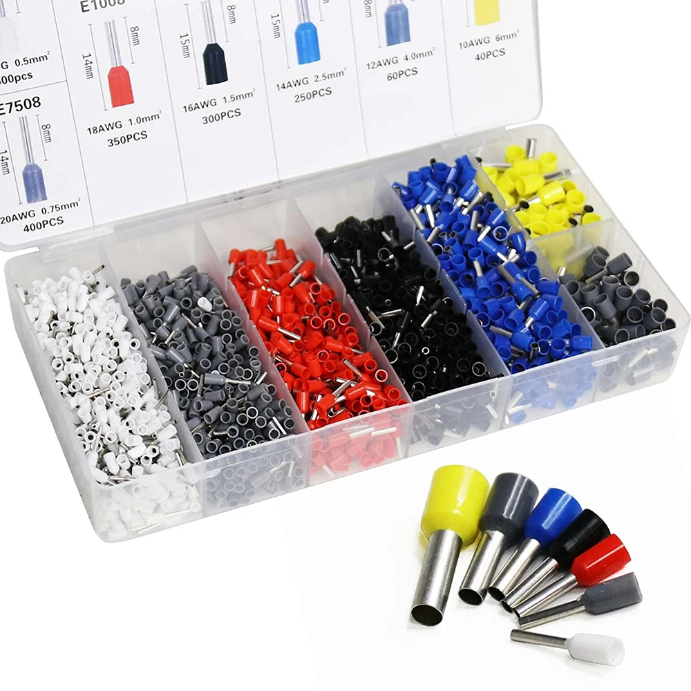 1900pcs-wire-ferrule-terminal-kit-AWG-22-10-insulated-wire-core-pin-end ...