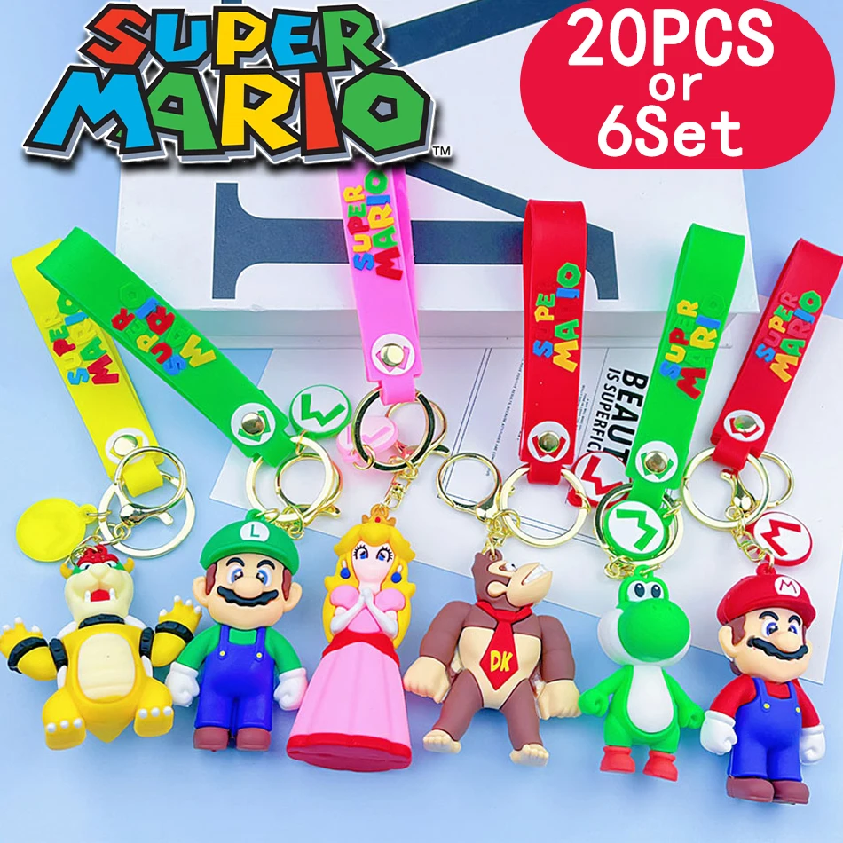 Set-20Pcs-Super-Mario-Bros-Keychain-Action-Figure-Pendant-Cute-Cartoon ...