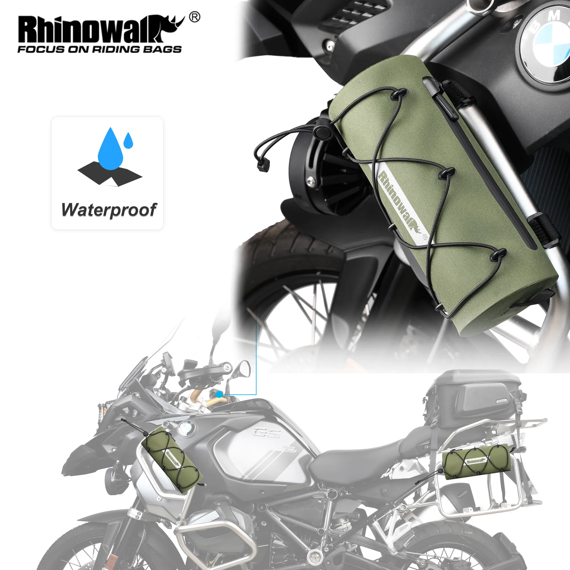 Rhinowalk Motorcycle Frame Crash Bar Bag Waterproof 1.9L Portable Motor ...