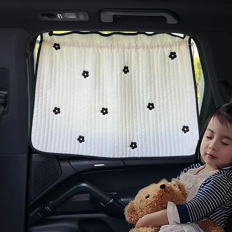 Car-Baby-Blackout-Window-Sun-Cover-Flower-Thick-Curtain-For-Vehicle ...