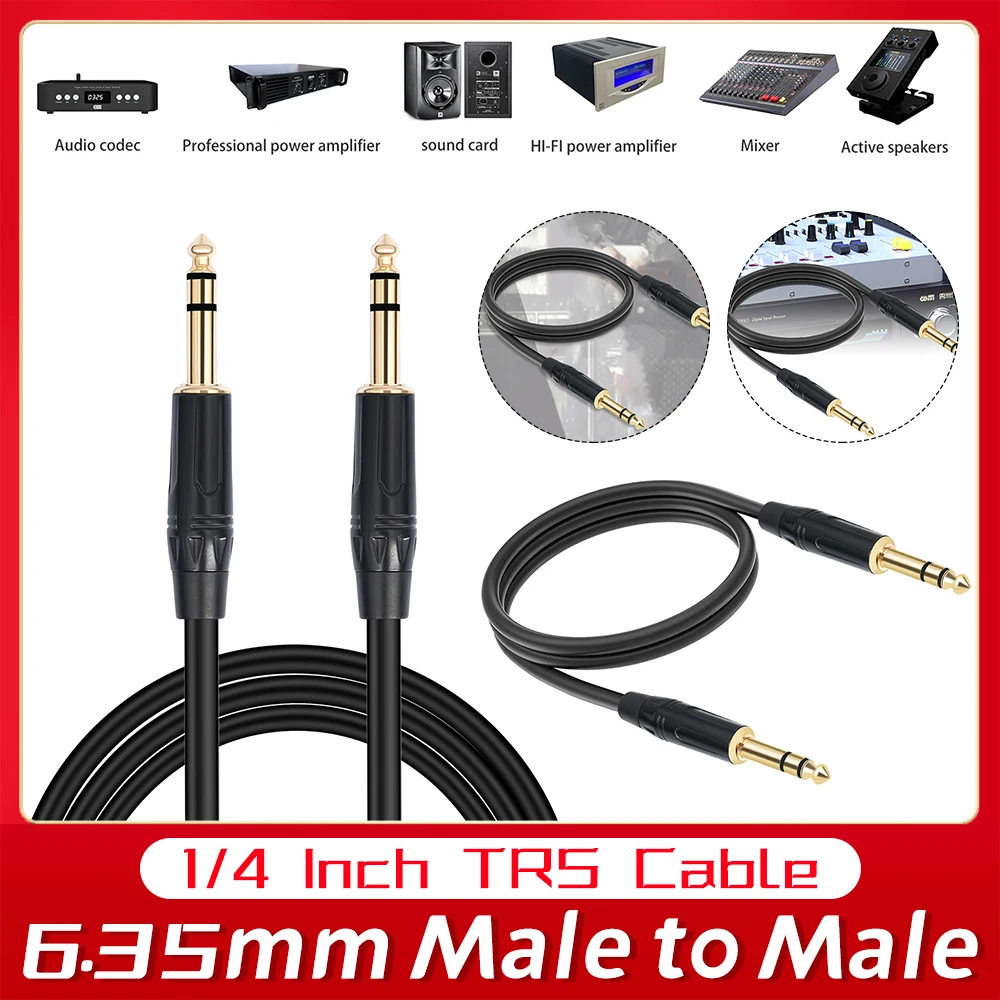 1/4 Inch TRS Cable 1/2/3/5/10M Quarter Inch 1/4 TRS To TRS Stereo Audio ...