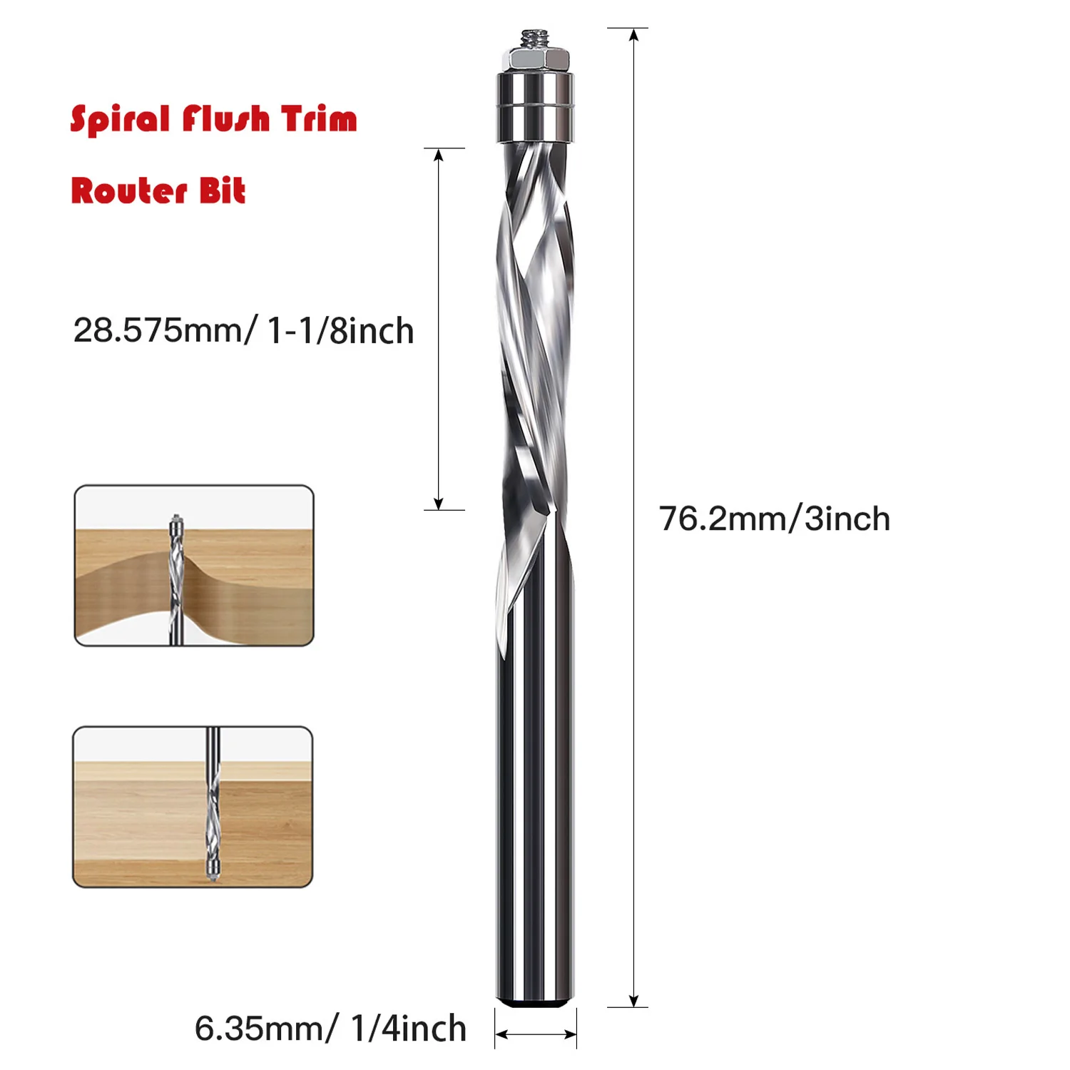 LIDIAO-Spiral-Flush-Trim-Router-Bit-Carbide-Top-Bearing-CNC-End-Mill-1 ...