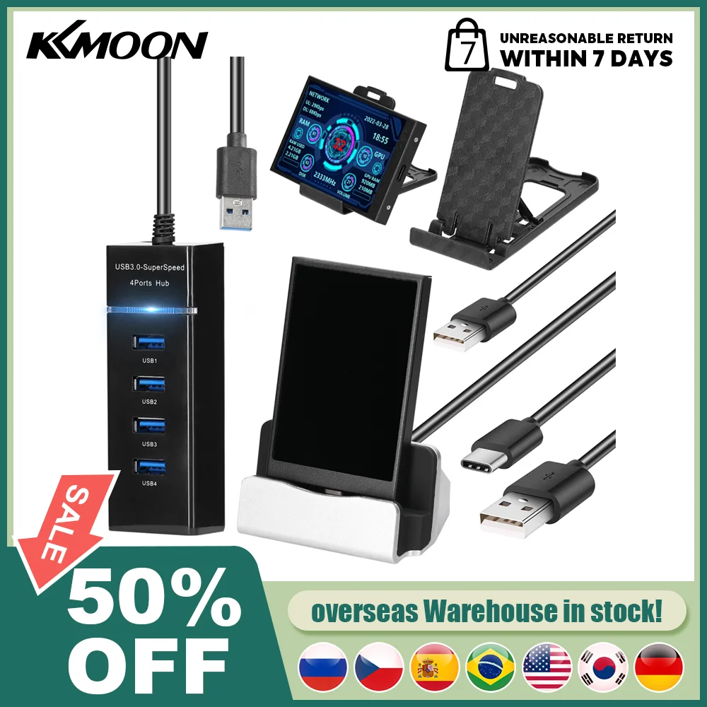 미니 ITX 케이스용 컴퓨터 모니터, 3.5 인치 IPS TYPE C 보조 화면, CPU GPU RAM HDD 모니터링, USB 디스플레이, 무료 AIDA64 ...