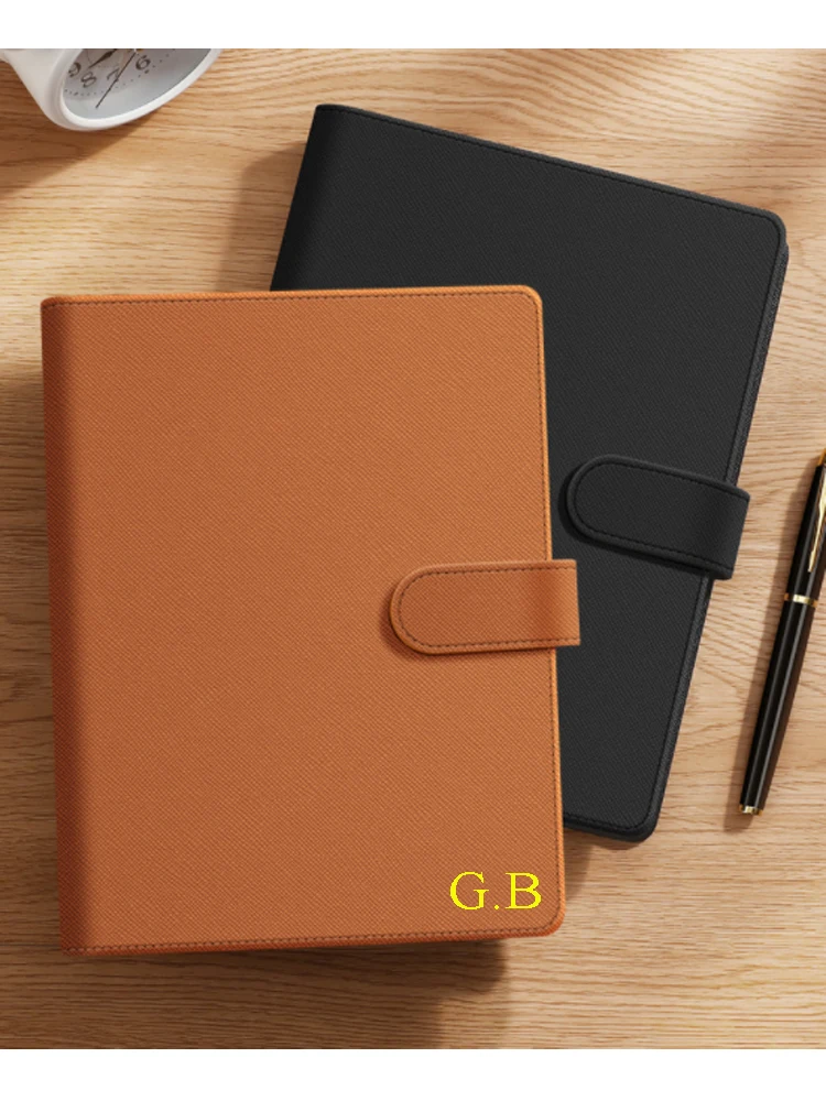 PU-Saffiano-Leather-Portable-Notebook-Loose-leaf-Detachable-Buckle-Ring ...