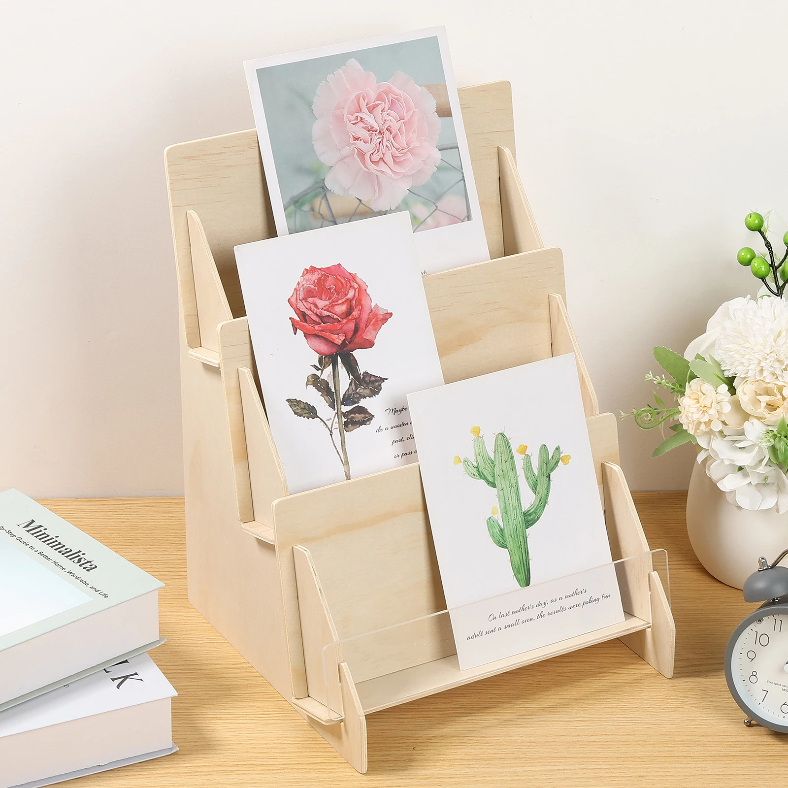 Card-Display-Stand-Greeting-Card-Display-3-Tier-Wooden-Card-Stand ...