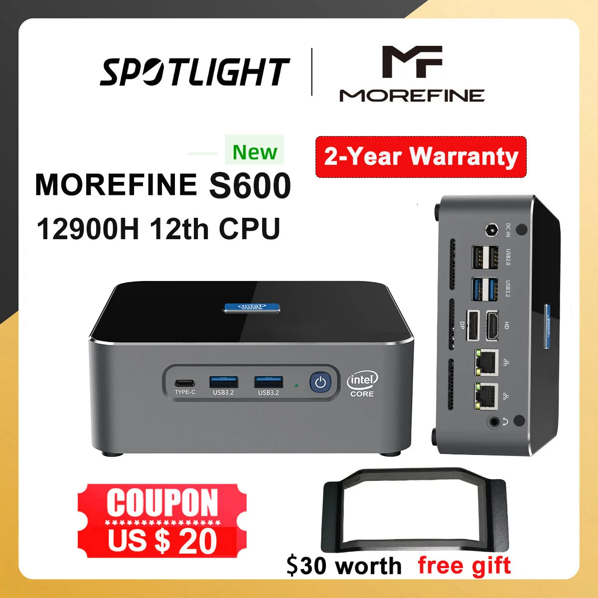 Morefine 12900h Mini Pc 12th Gen Intel Core I9 14 Core 20 Threads ...