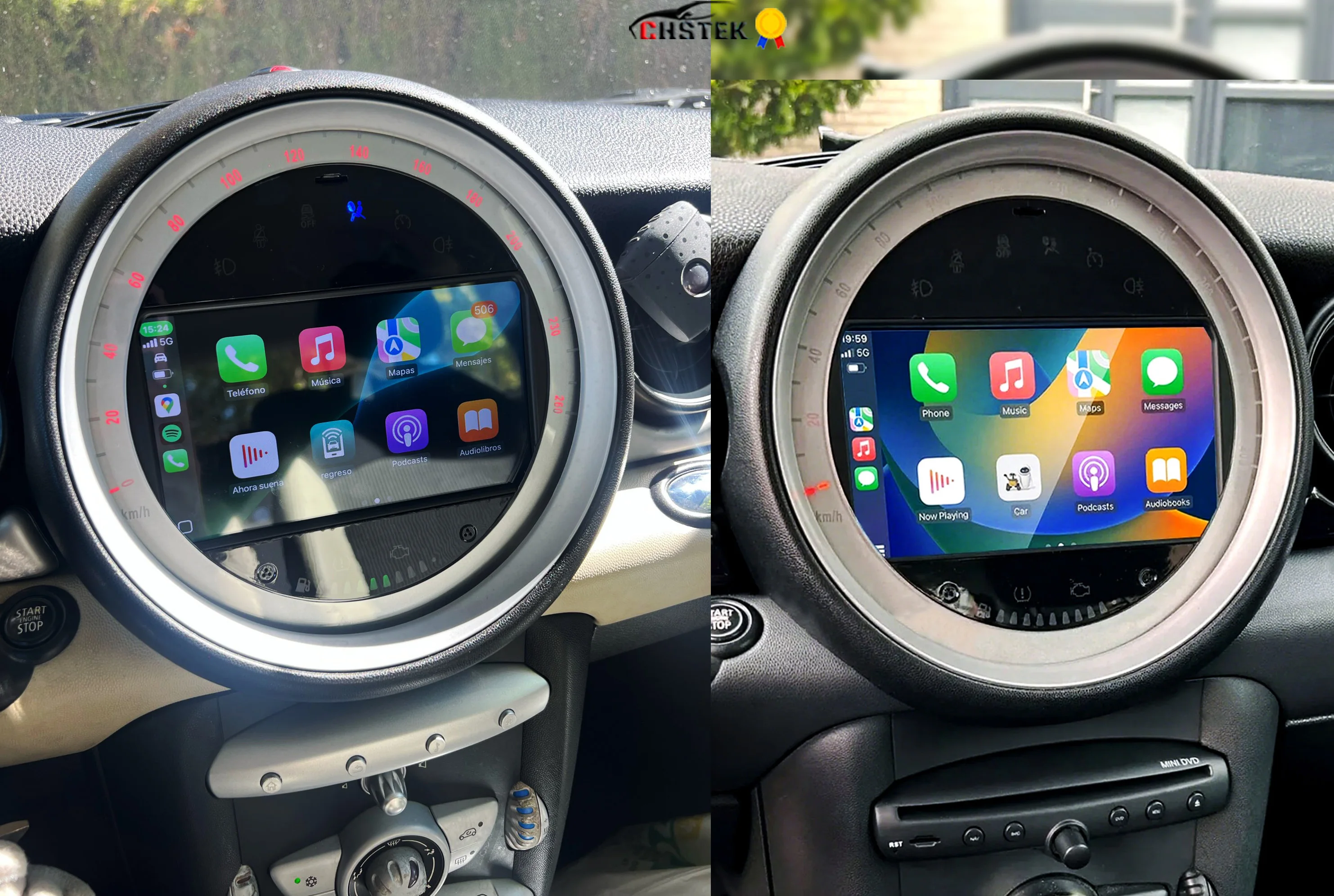 Chtek carplay estéreo android 13 gps autoradio para bmw mini cooper r56 ...