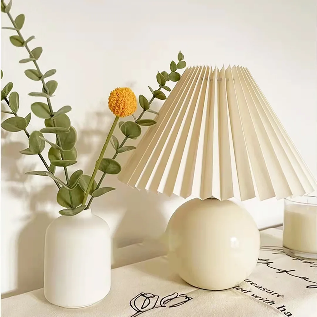 Korean Pleated Table Lamp | Korean Room Decor Lights | Korean Room ...