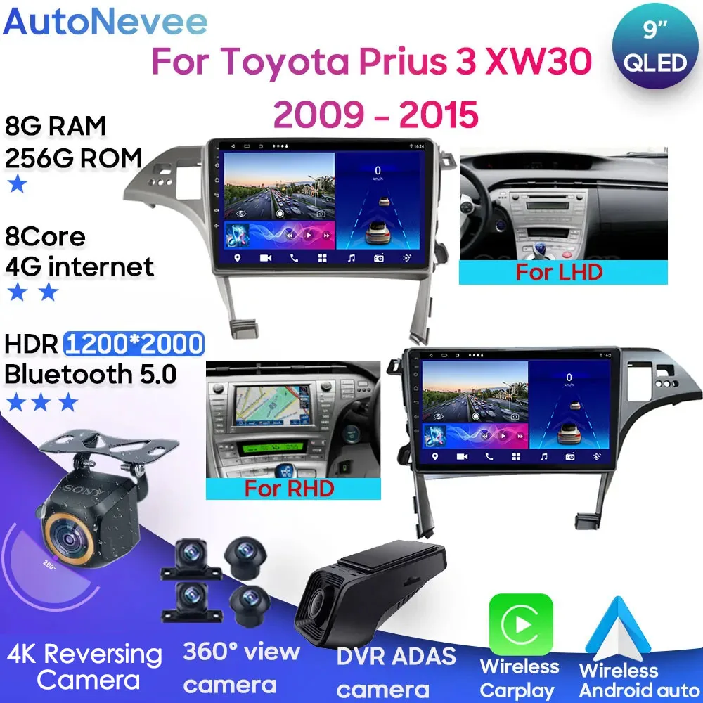 For-Toyota-Prius-3-XW30-2009-2015-RHD-LHD-Android-Car-Radio-Stereo ...