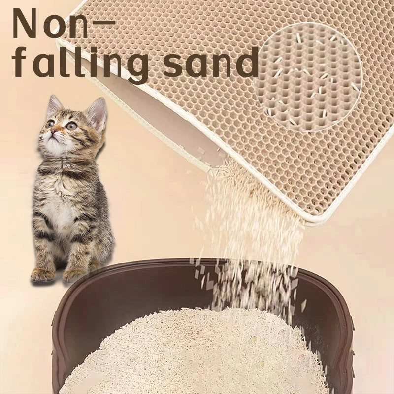 Waterproof Pet Cat Litter Mat Double Layer Pet Litter Box Mat Non-slip ...