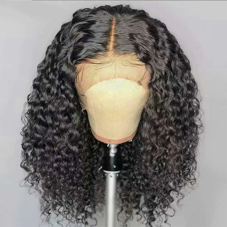 Glueless Wig Short Water Wave Bob Wig 12A Malaysian Lace Front Human ...